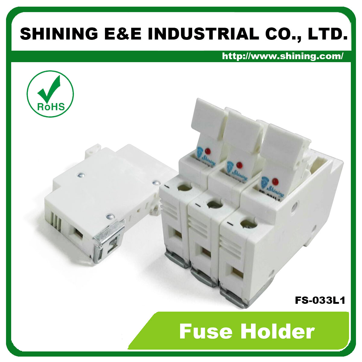 FS-033L1 110V 32A 1-Pole DIN Rail Mounted Cylindrical Fuse Switch ...
