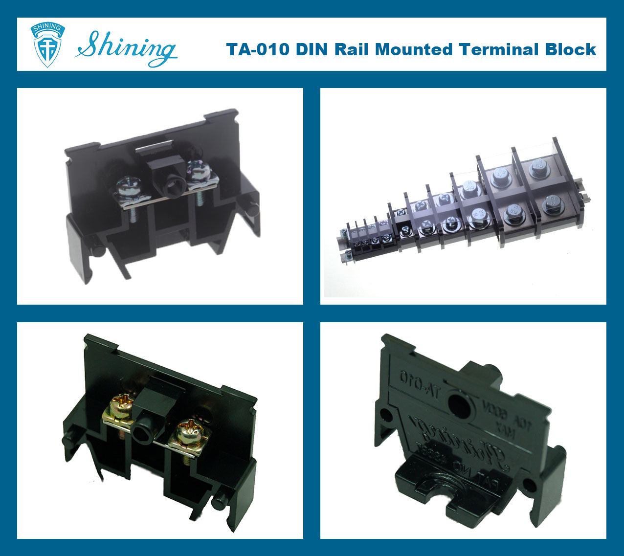 TA-010 35mm Din Rail Mounted Assembly Type 600V 10A Terminal Block ...